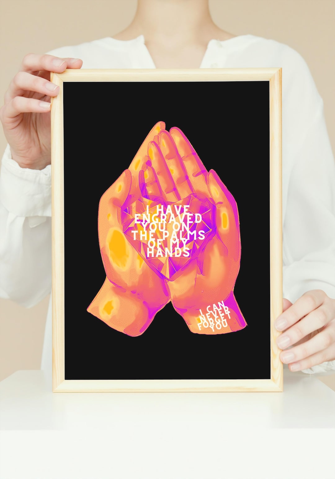 Isaiah 49:16 Bible Verse Wall Art Printable, Engraved on the Palms of ...