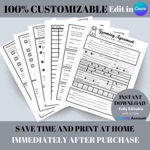 Dog Grooming Client Forms, Consent and Release, Pet Stylist Business ...