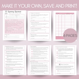 Dog Grooming Client Forms in Pink, Consent and Release, Pet Stylist ...