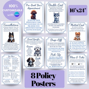 Dog Grooming Policy Bundle Dog Groomer Policies Poster Pack Grooming ...