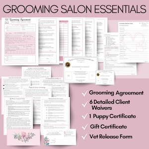 Grooming Salon Essentials Pack - Dog Salon Startup, Consent and Release ...