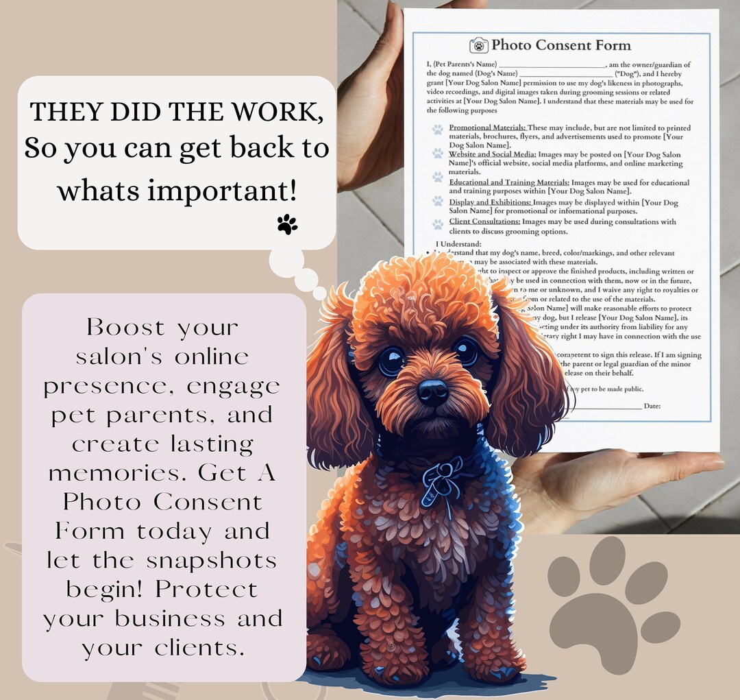 Grooming Photo Release Form Social Media Waiver Customizable - Etsy