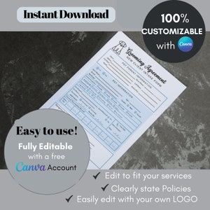 Blue Dog Grooming Client Forms, Pet Consent and Release, Pet Stylist ...