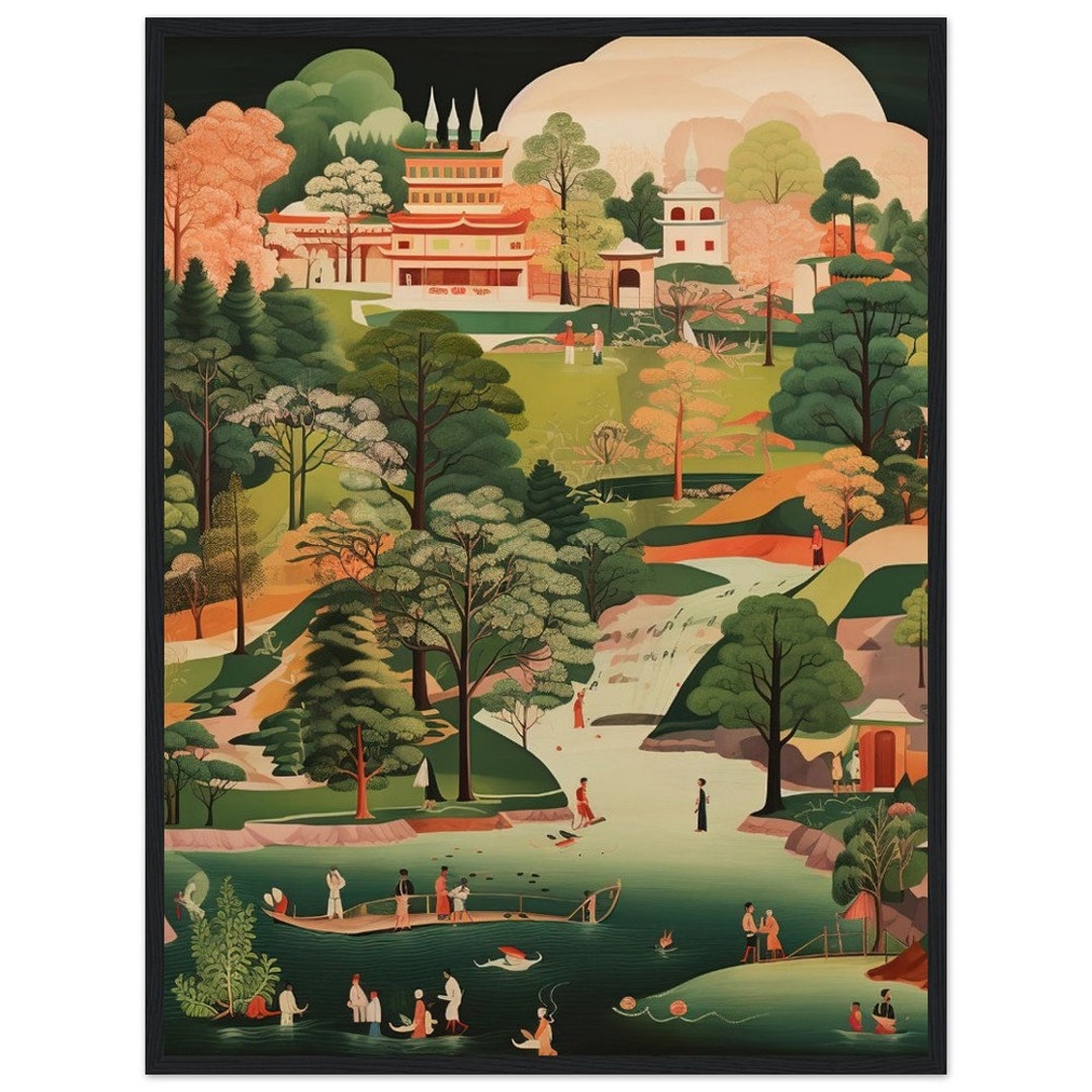 Rustic Asian Inspired Wall Decor, Vintage-style Artwork, Ethnic Home ...