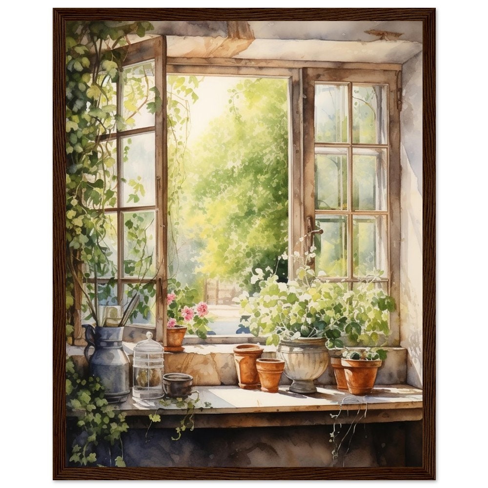 Vintage Farmhouse Home Wall Print, Rustic Wooden Framed Art for Home ...