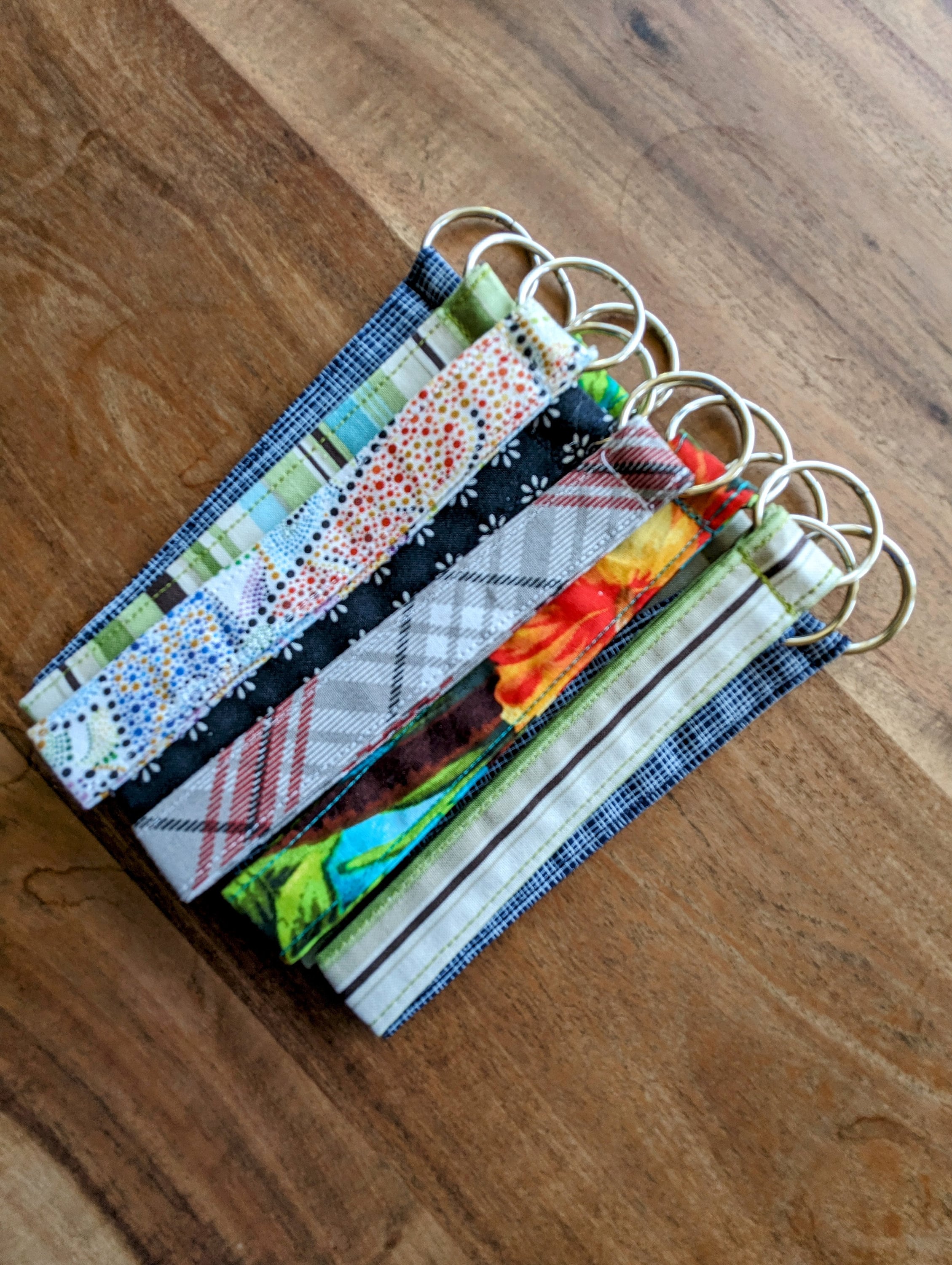 Keychain Lanyard, Key-fob Wristlet With Cotton Print Fabric - Etsy