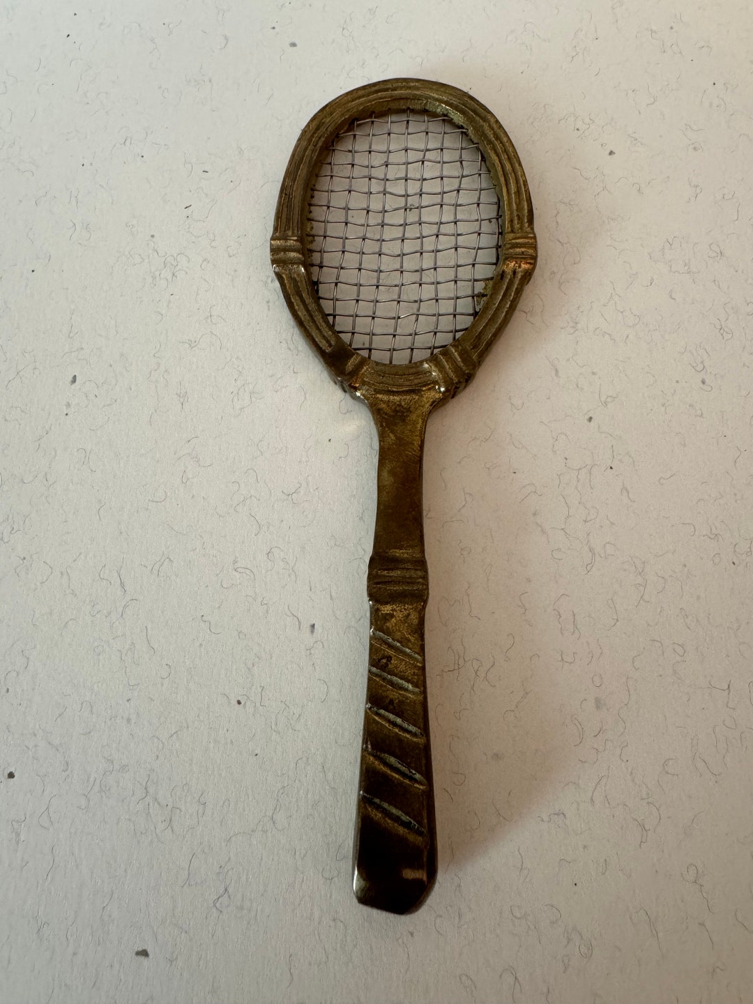 Vintage Solid Brass Tennis Racket Paperweight - Etsy