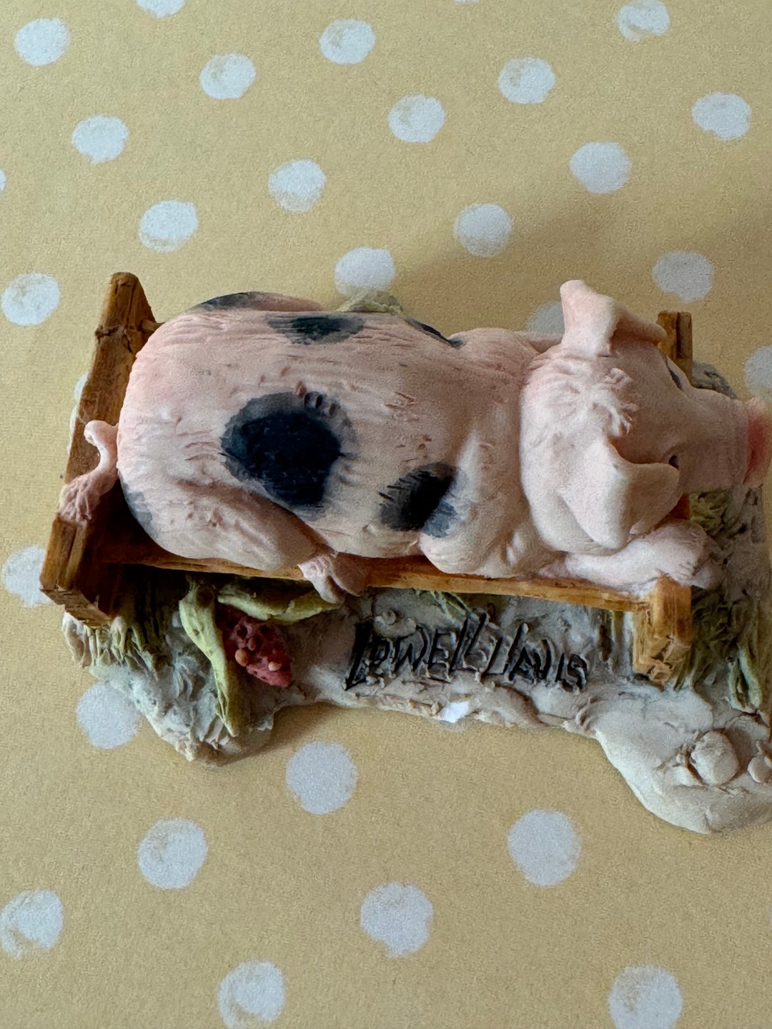 Lowell Davis Schmid Figurine Pig Trough Porcelain RFD American ...
