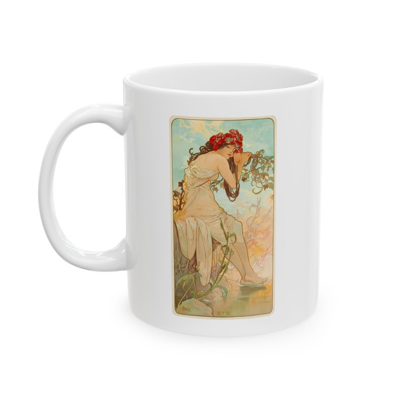 Summer - Alphonse Mucha Classic Art Nouveau Illustration Mug, Gift for ...