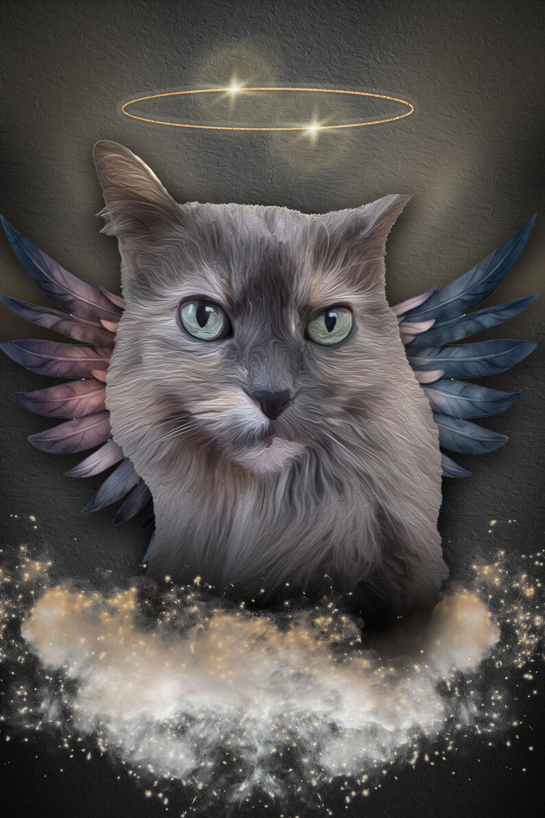 Custom Digital Angel Pet Portrait - Etsy
