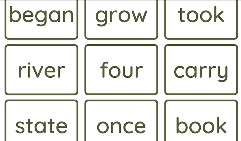 1,000 SIGHT WORD Flash Cards - Fry's FULL List - Printer Friendly - Etsy