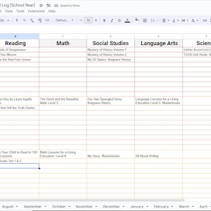 Digital Homeschool Instruction Log - Record Hours and Lessons Completed ...