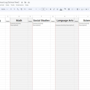 Digital Homeschool Instruction Log - Record Hours and Lessons Completed ...