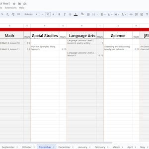Digital Homeschool Instruction Log - Record Hours and Lessons Completed ...