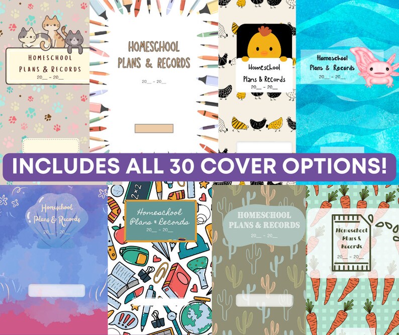 HOMESCHOOL PLANNER/LOG for up to 8 Students- Printable, Color Coded ...