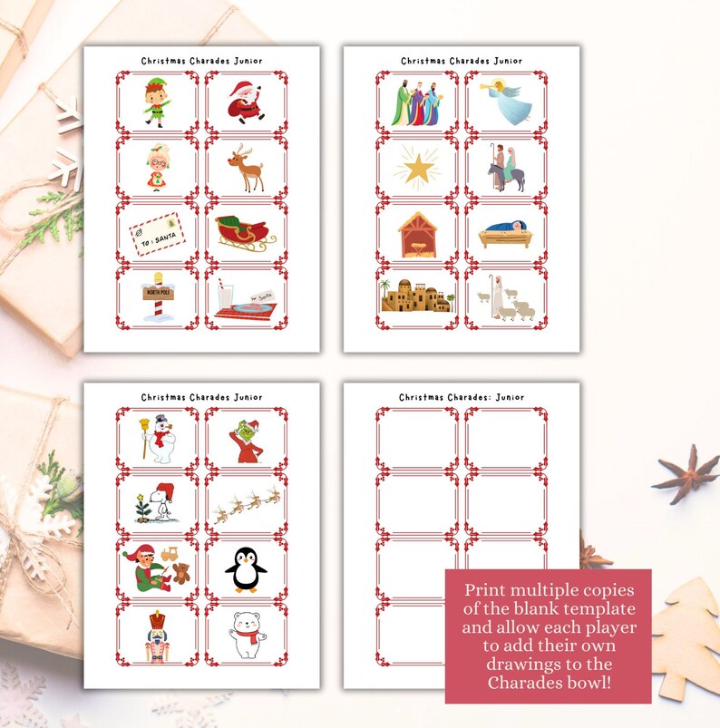 Best Ever Christmas Charades for Kids, Un-labeled Holiday Party ...
