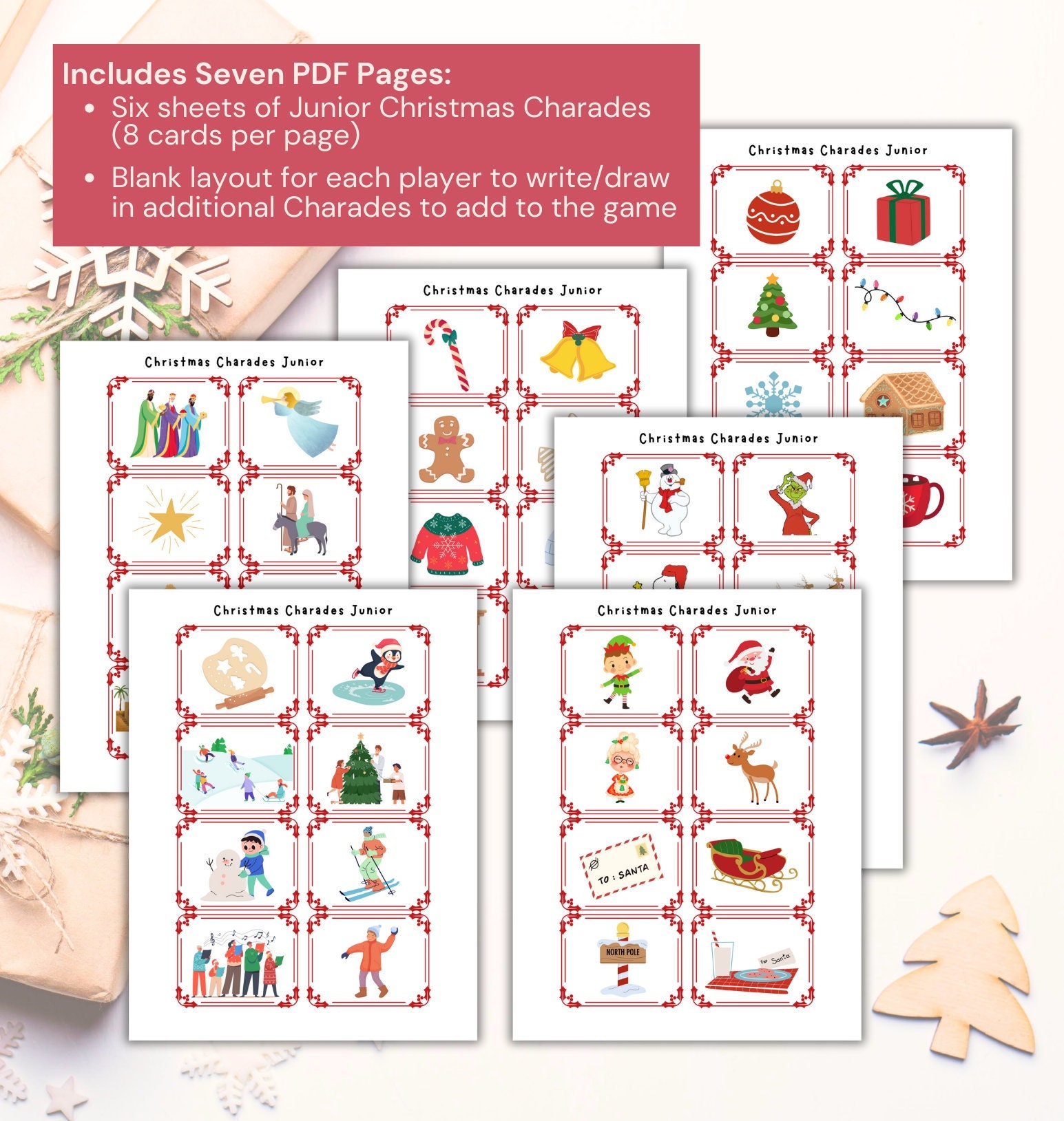 Best Ever Christmas Charades for Kids, Un-labeled Holiday Party ...