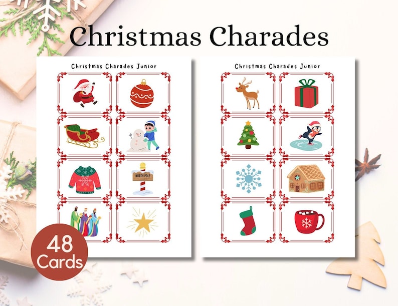 Best Ever Christmas Charades for Kids, Un-labeled Holiday Party ...
