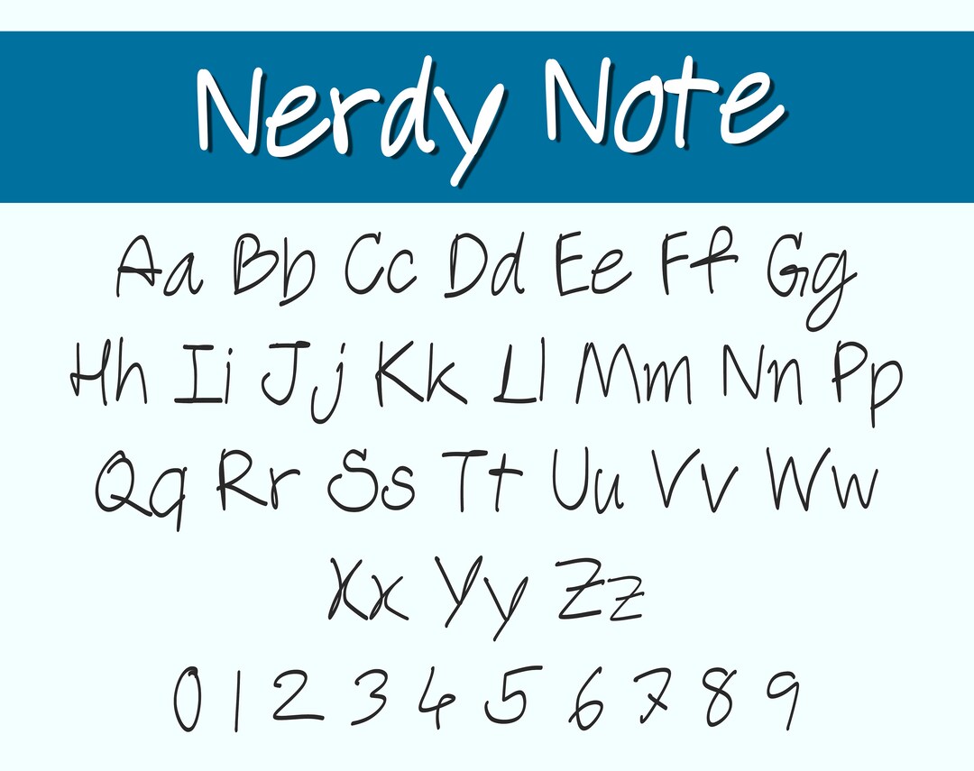 Nerdy Note Font - Handmade,handwriting,note Font - Etsy