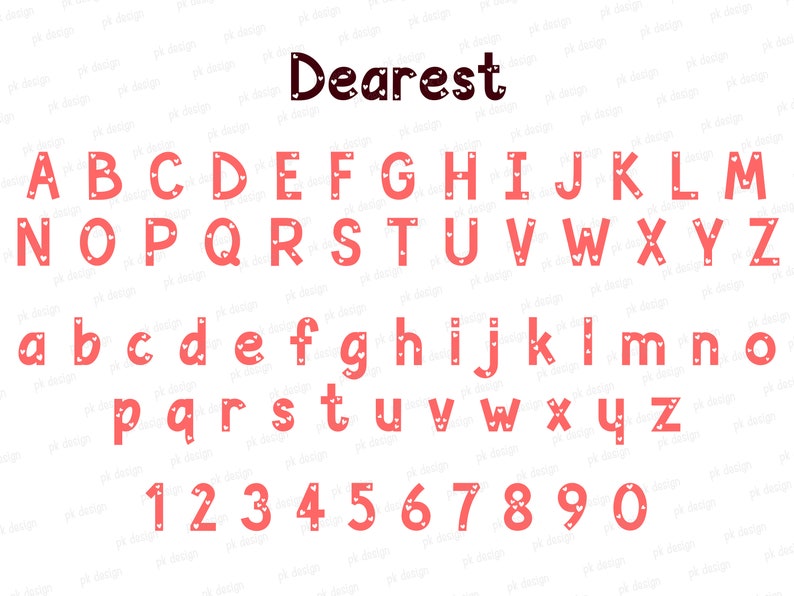 Dearest Fonts Cute Handwritten Fonts Valentine's Day - Etsy