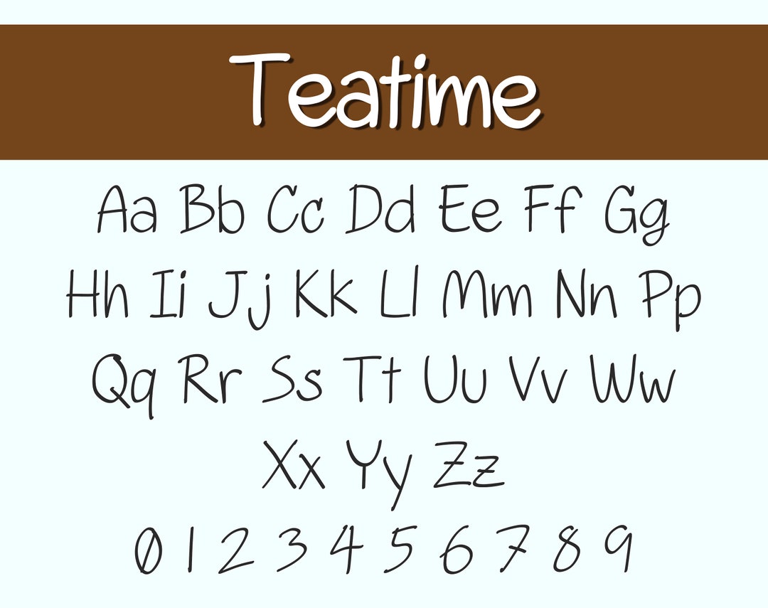 Teatime Font - Handmade,handwriting,readable,note,neat Font - Etsy