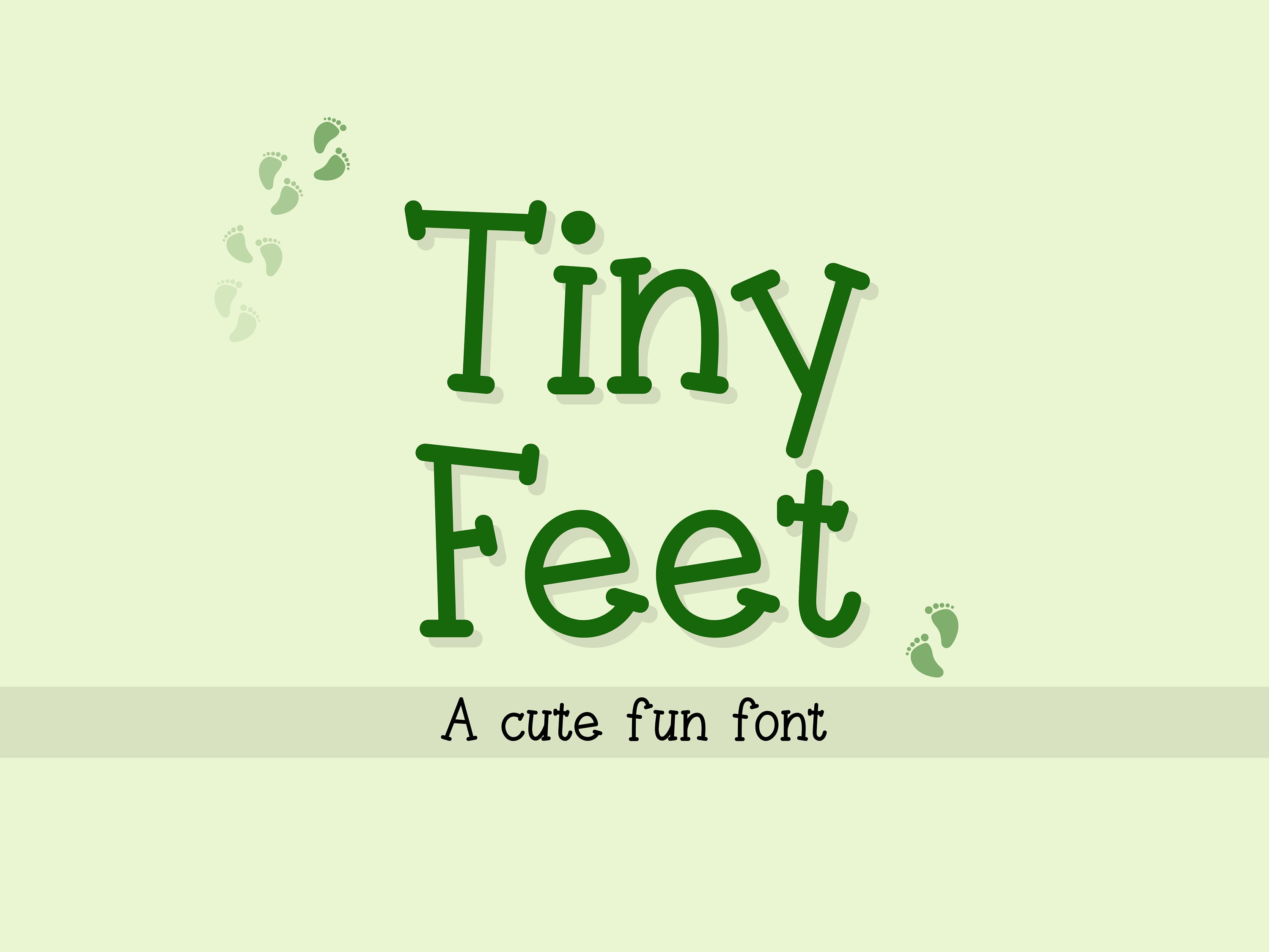 Tiny Feet Font - Kid Font, Playful Font, Fun Font, Solid Font, Cute ...