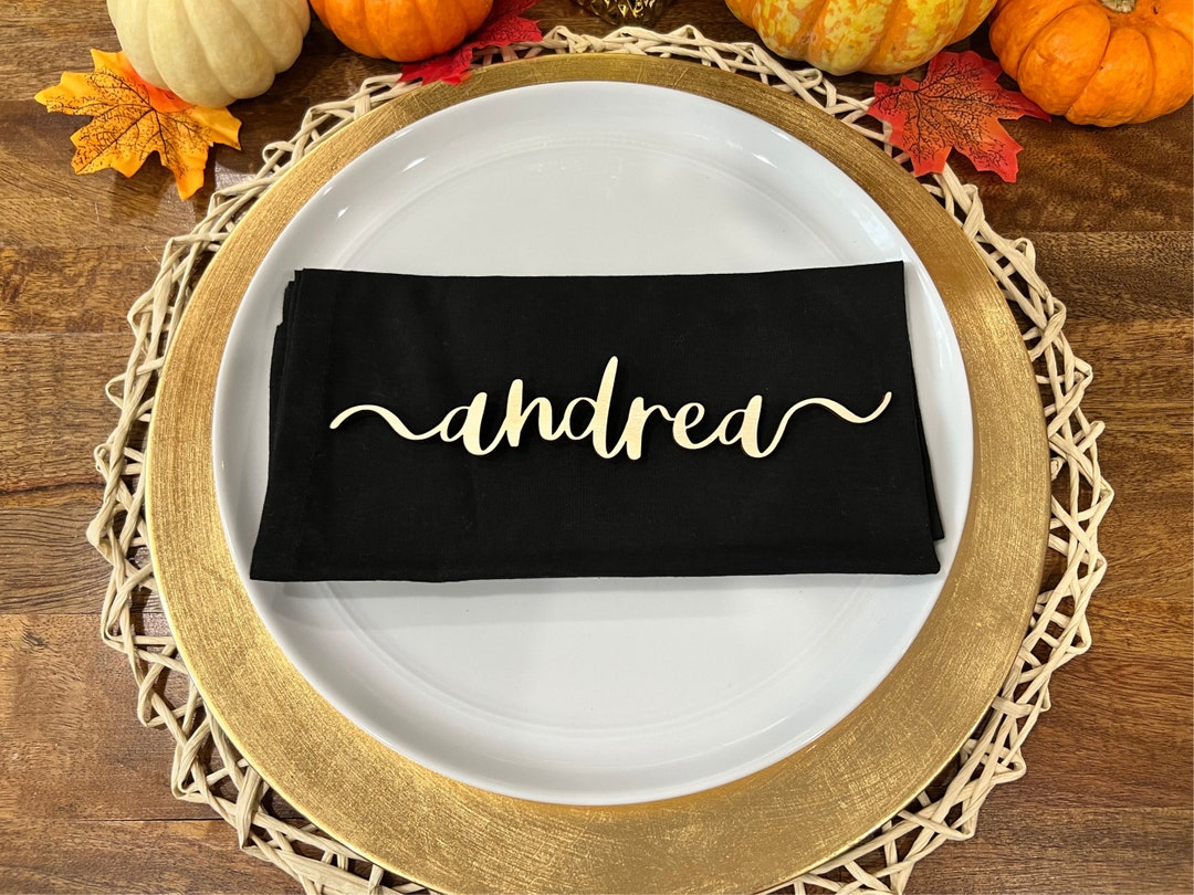 Custom Wood Place Setting Personalized Name Tag Thanksgiving Holiday ...