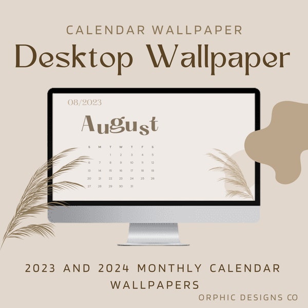 Calendar 2023 2024 Desktop Wallpaper - Etsy