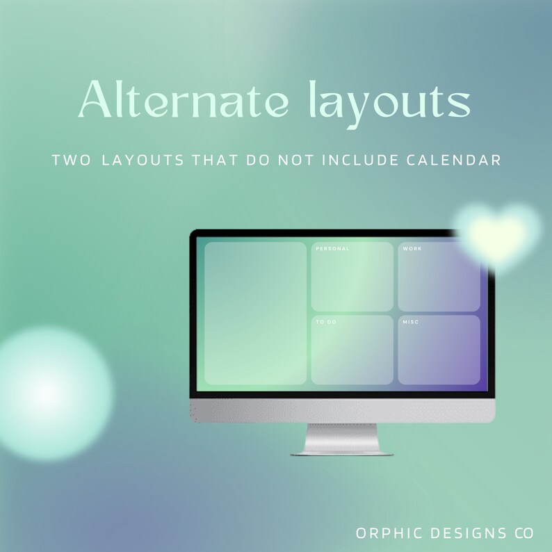 2023-2024 Green Aura Themed Wallpaper Calendar Organizer - Etsy Australia