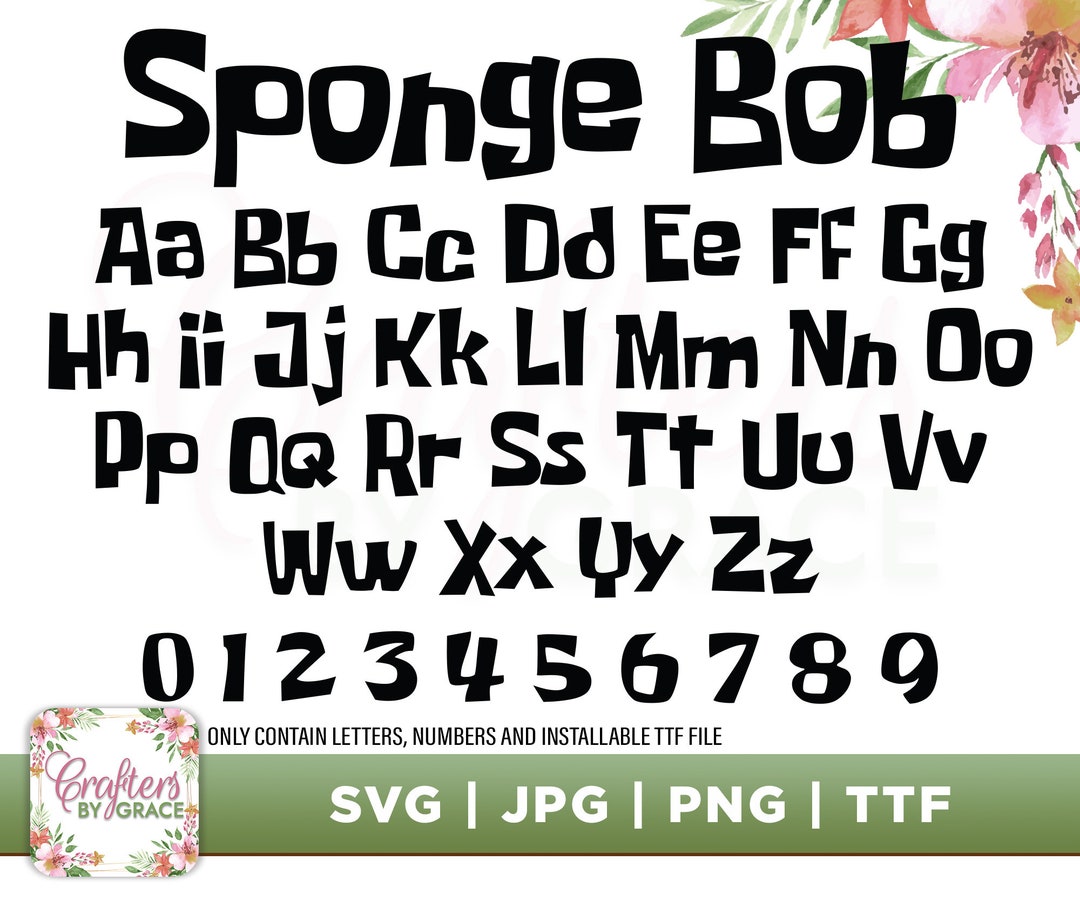 Spongebob Font Svg Spongebob Font Spongebob Svg Spongebob - Etsy