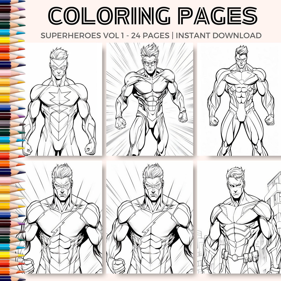 Superhero Coloring Pages, Fun Activity, Coloring Pages for Kids, Earth ...