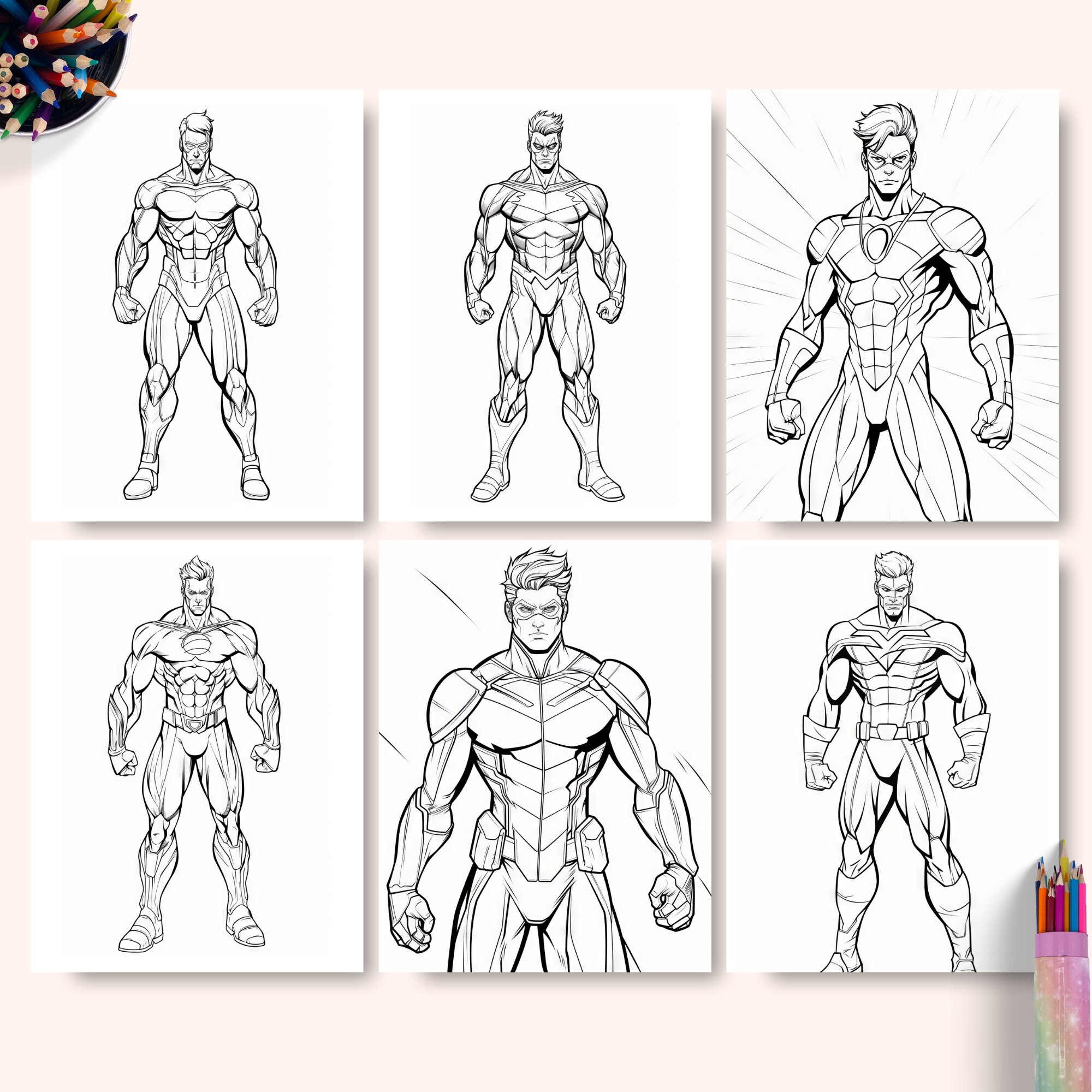 Superhero Coloring Pages, Fun Activity, Coloring Pages for Kids, Earth ...