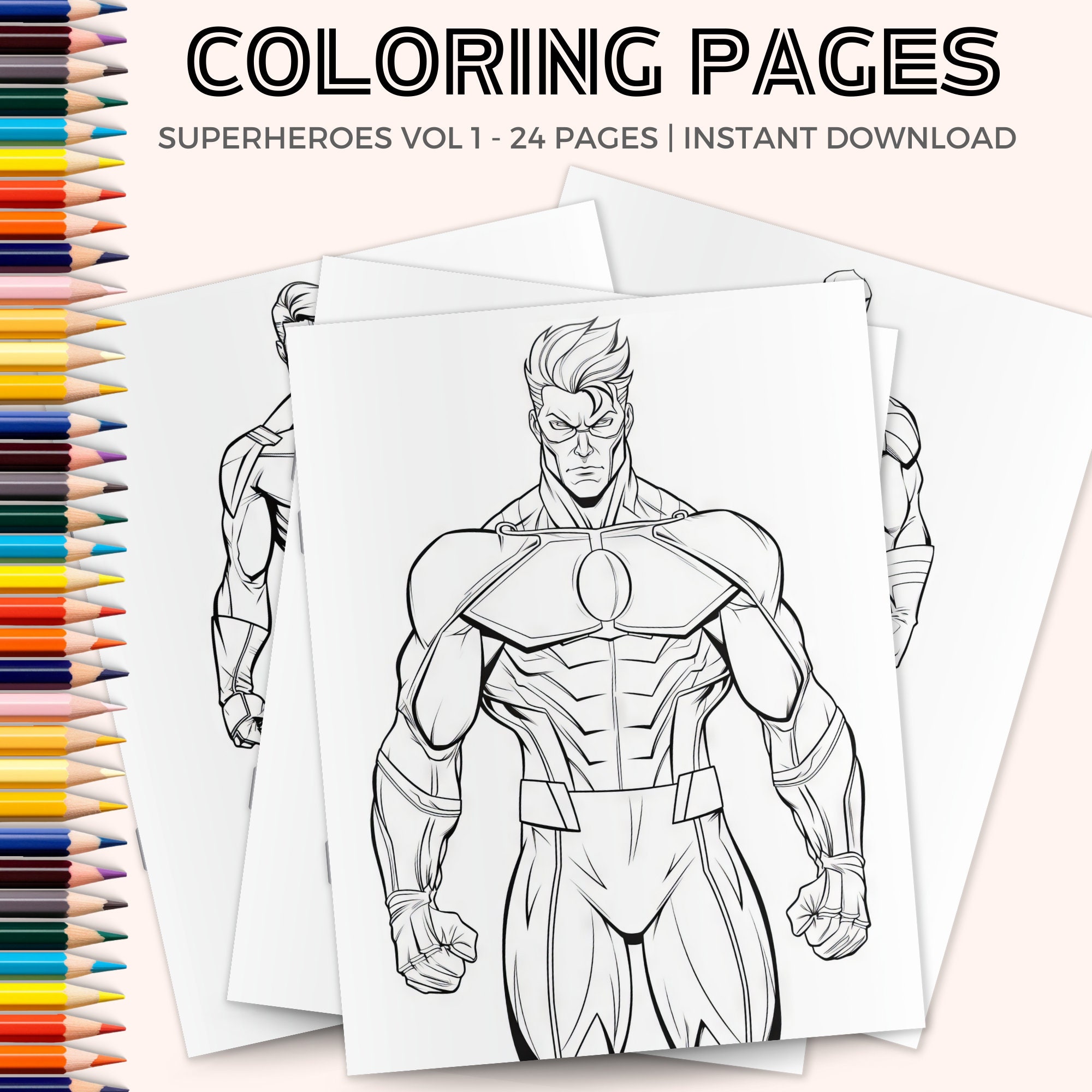 Superhero Coloring Pages, Fun Activity, Coloring Pages for Kids, Earth ...