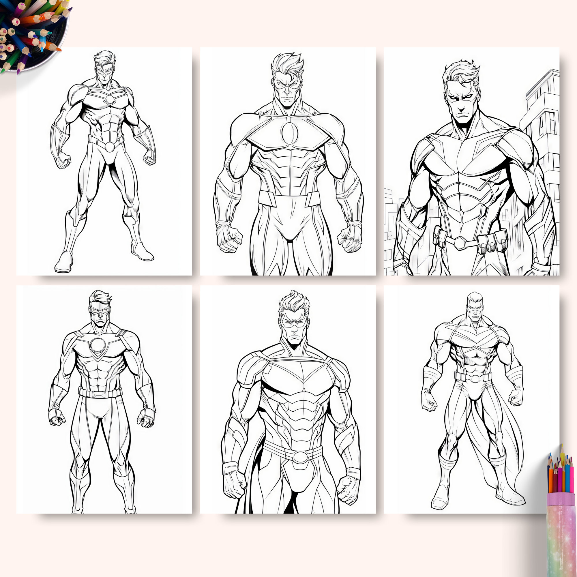 Superhero Coloring Pages, Fun Activity, Coloring Pages for Kids, Earth ...