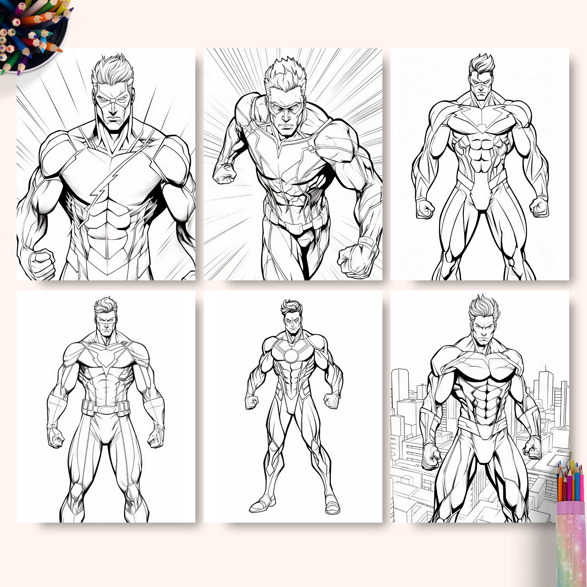 Superhero Coloring Pages, Fun Activity, Coloring Pages for Kids, Earth ...