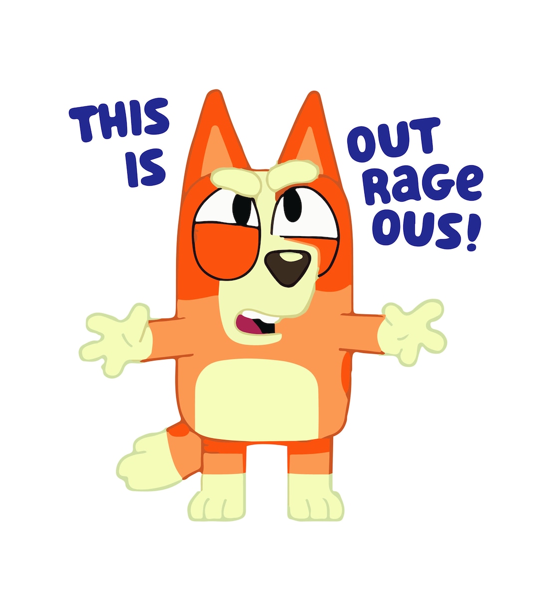 Bluey Bingo. Bingo PNG Bluey Funny Face - Etsy Australia