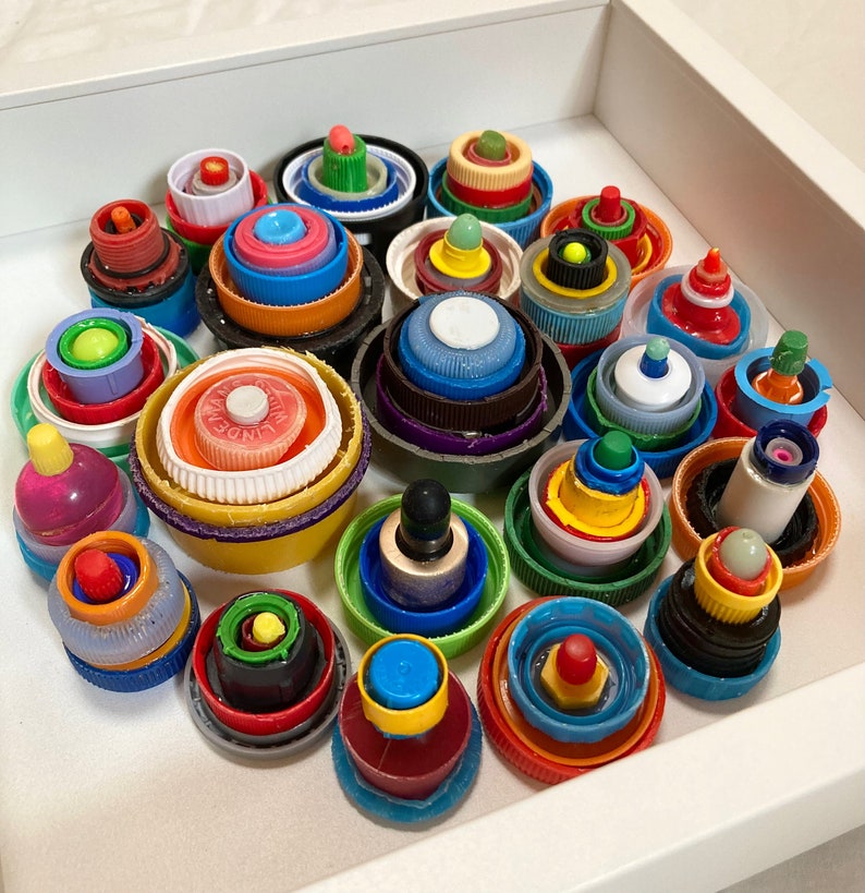 Multicoloured Sea Plastic Rainbow: Bottle Caps Collected From Sydney ...