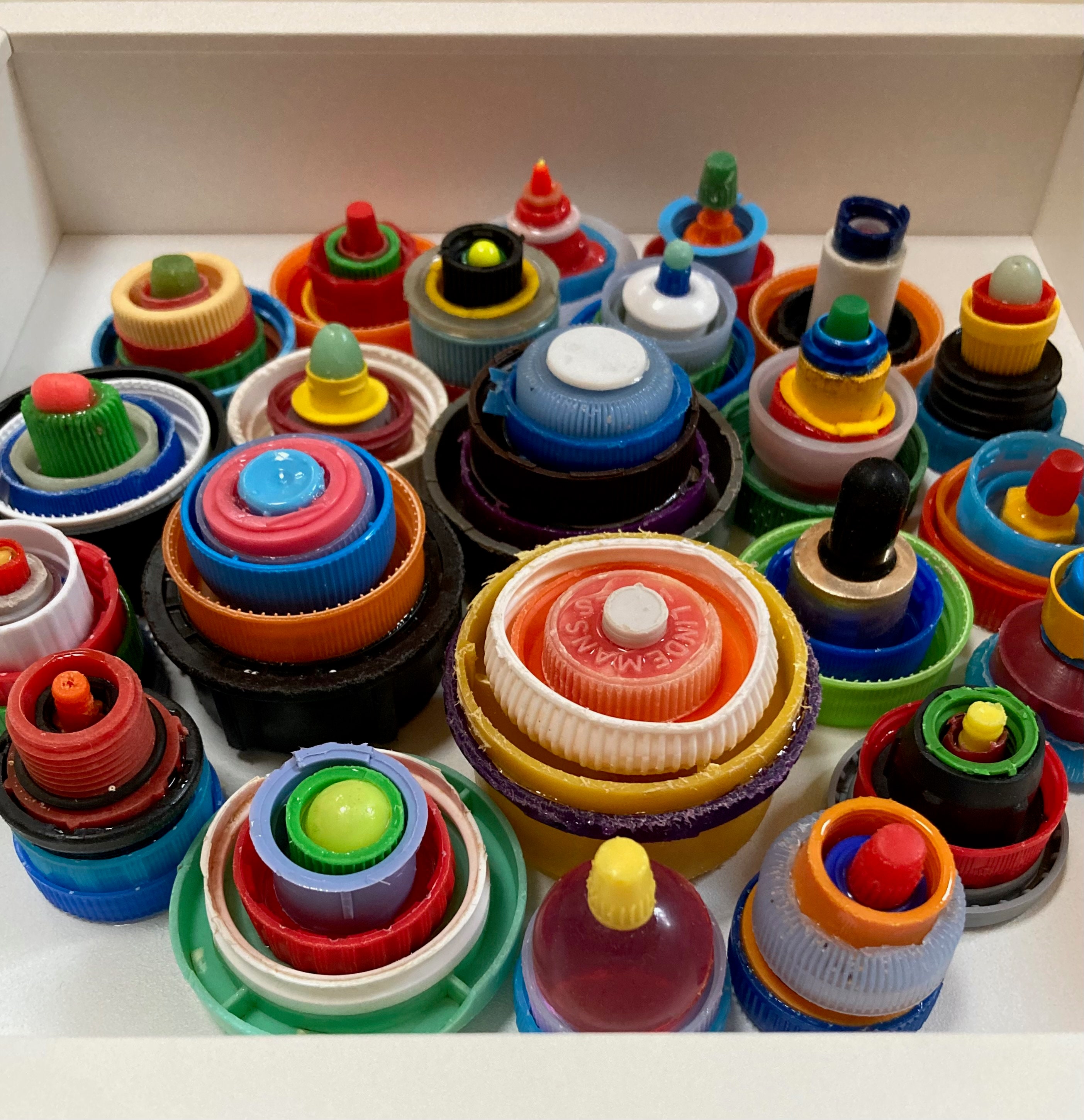 Multicoloured Sea Plastic Rainbow: Bottle Caps Collected From Sydney ...