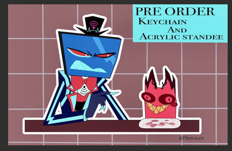 Buy Hazbin Hotel Cursed Cat Alastor A Vox Dinner Cat Meme Keychain A ...