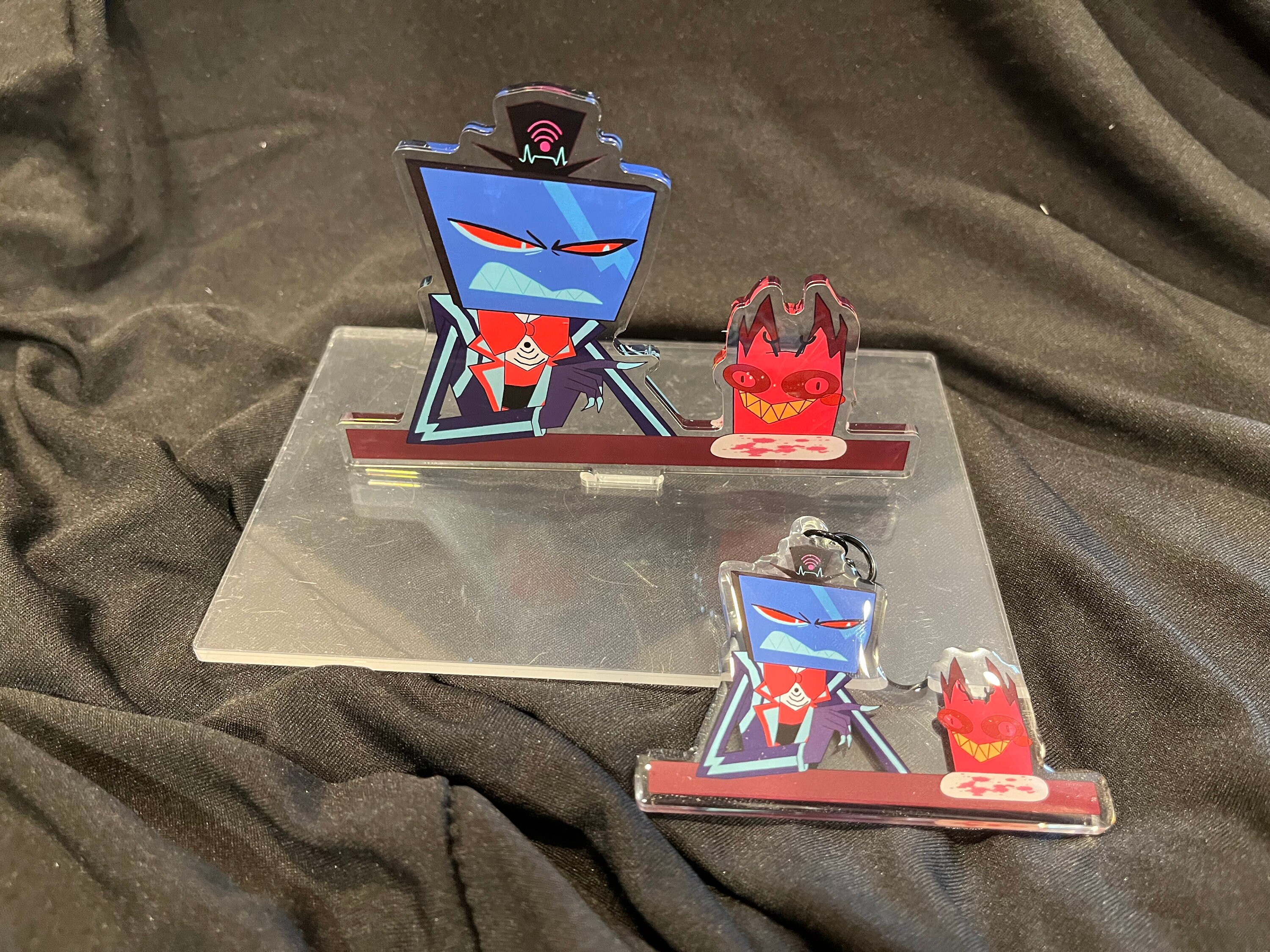 Hazbin Hotel Cursed Cat Alastor A Vox Dinner Cat Meme Keychain A ...