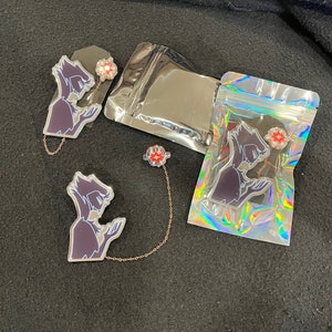 Stolas Look My Way Acrylic Chain Pin With Mini Star Helluva Boss - Etsy