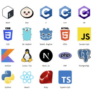 Programming Language Stickers Laptop Stickers Programmer Gifts Coding ...