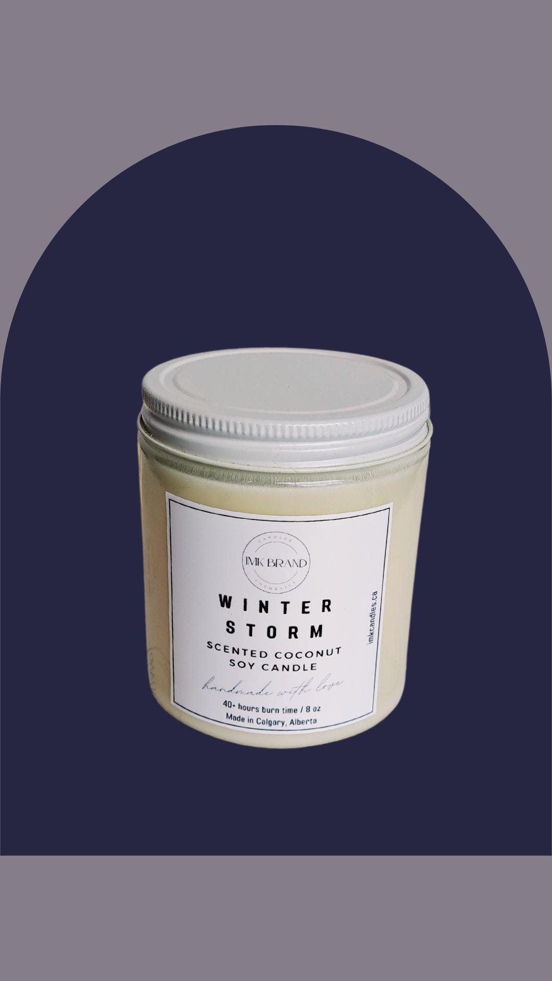 WINTER STORM Scented Candles 8oz 40 Hrs Burn Time, Custom Made, Organic ...