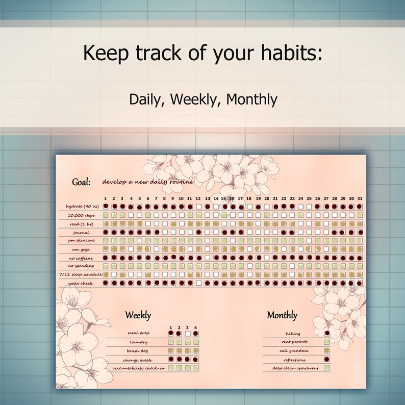 Printable Habit Tracker V1.0 Sakura - Etsy Australia
