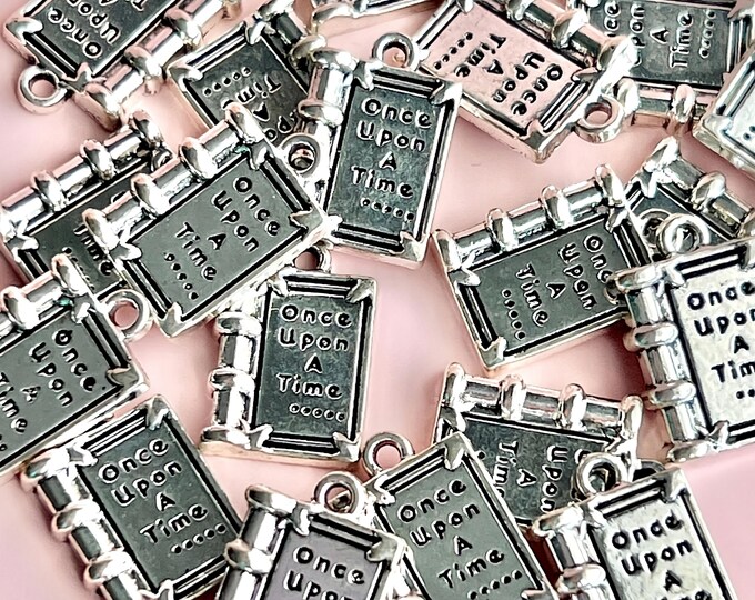 Silver Book Charm for Bracelet Library Charm Pendant for Necklace Gift ...