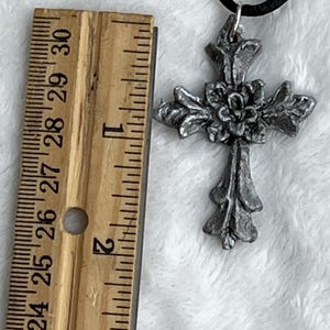 Vintage Inspired Silver Gothic Cross Pendant Clay Charm Necklaces ...