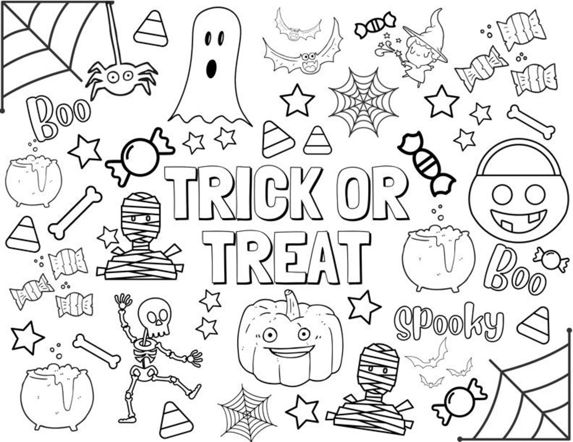 Halloween Coloring Pages - Etsy