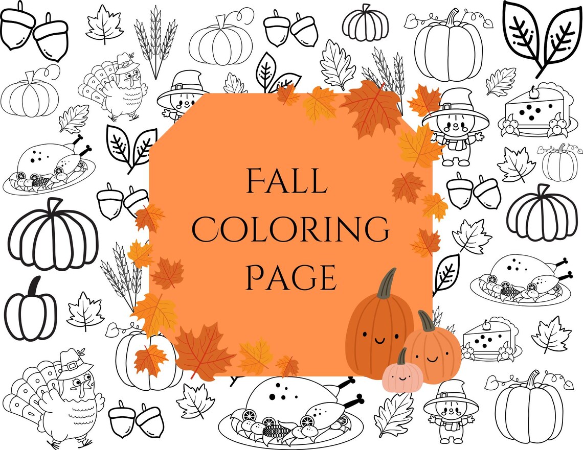 Hello Fall Coloring Page Fall Thanksgiving Autumn Pumpkins Coloring ...