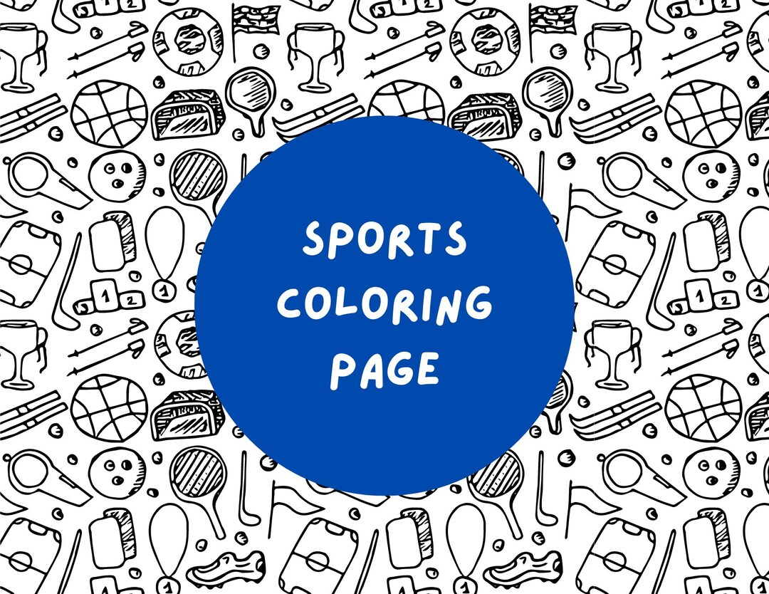 Sports Coloring Page - Soccer - Basketball - Football - Baseball - Boys ...