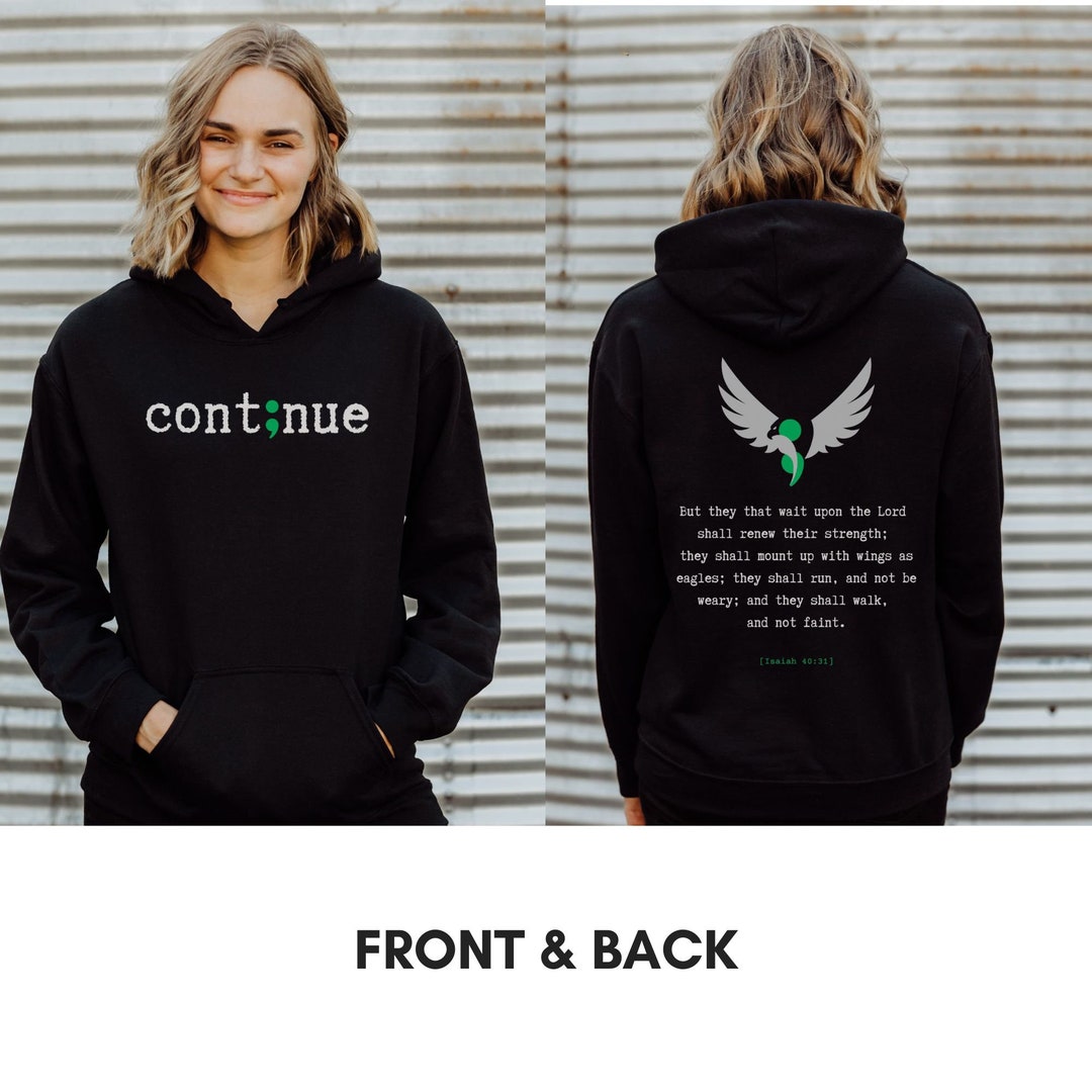 Continue Semicolon Hoodie Bible Verse and Semicolon Fashion - Etsy